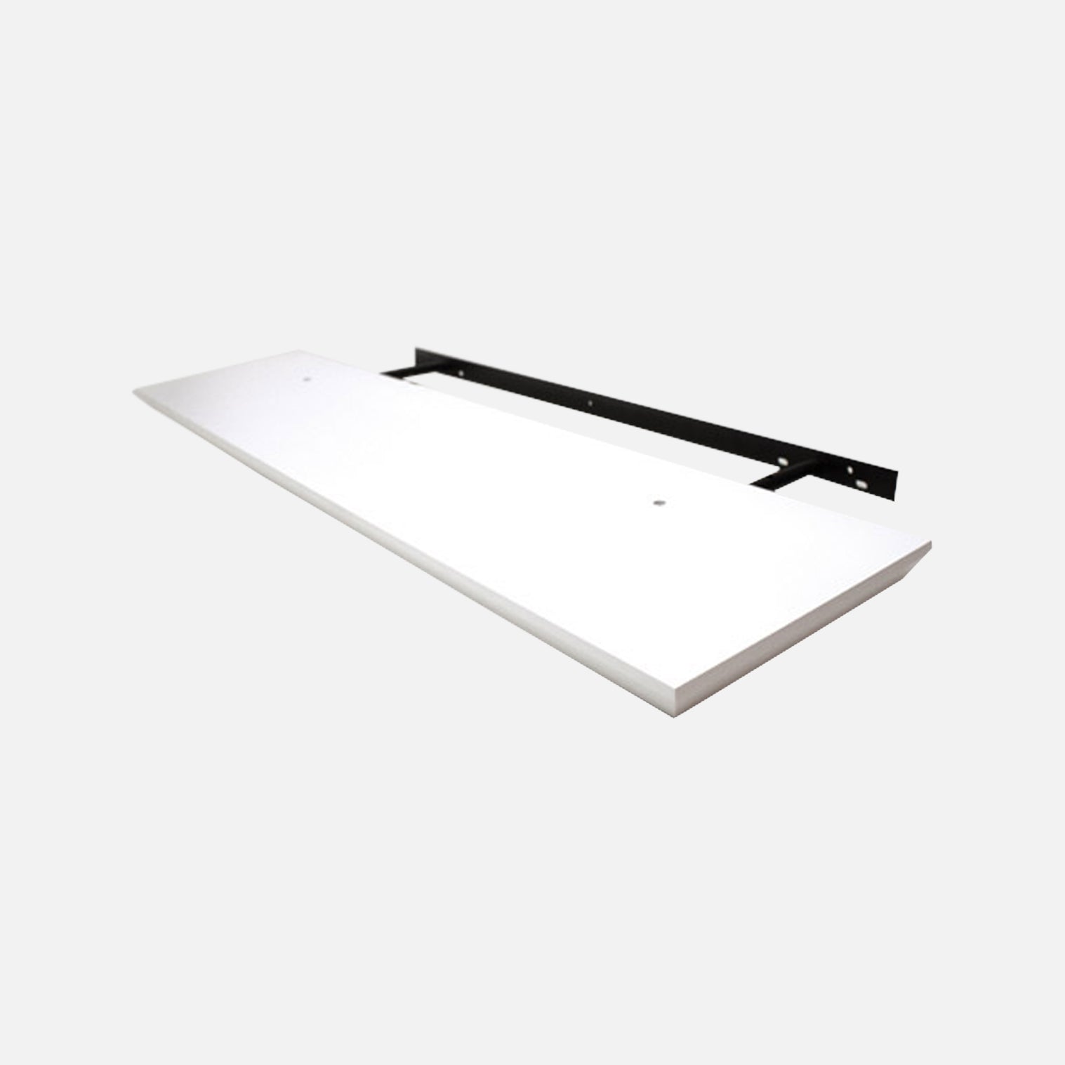 Beveled Edge Floating Shelf Matte White 800x200x32mm | Shelving Shop