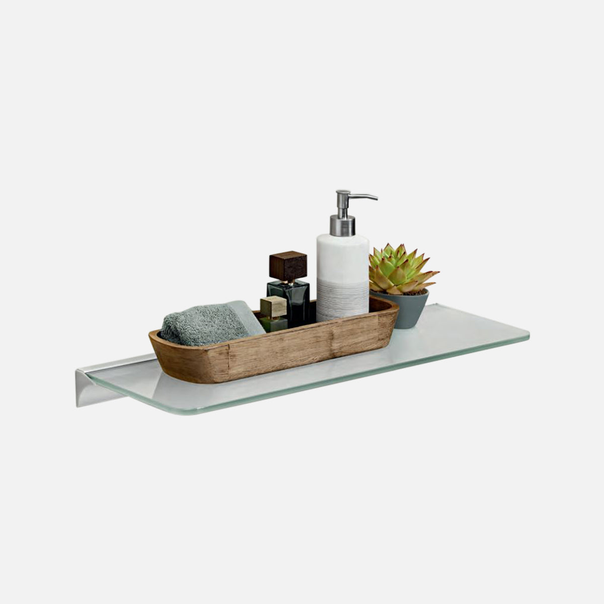Frosted Glass Shelf Slot Kit 600x200x8mm | Shelving Shop