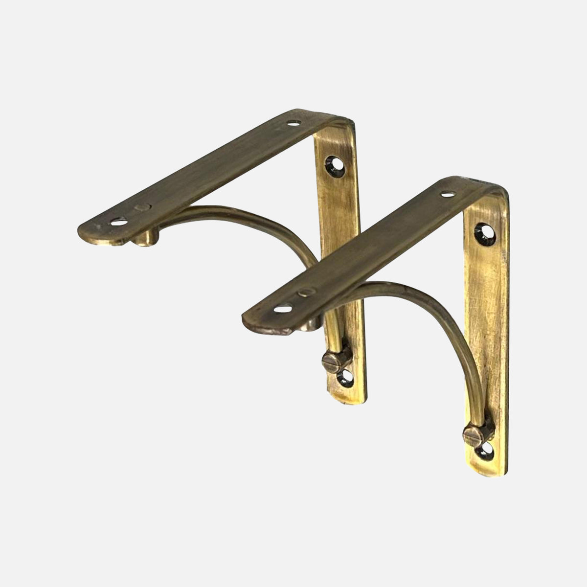 Arch Brackets Burnished Brass 150x150mm (Pair) | Shelving Shop
