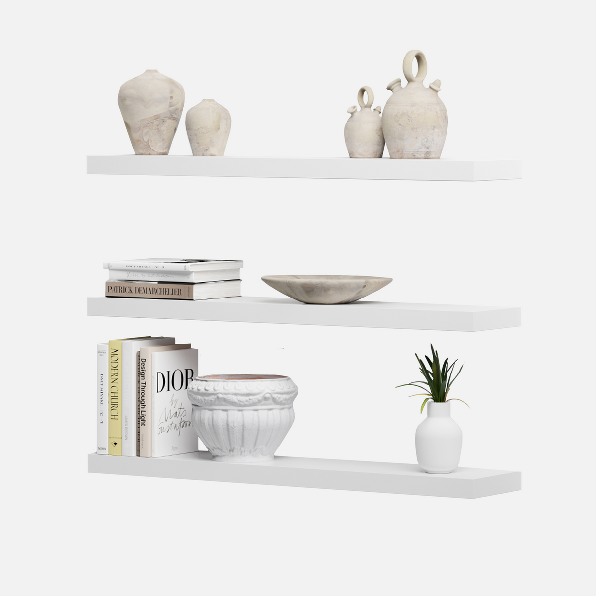 Floating Shelves Gloss White (Triple Deal) | Shelving Shop