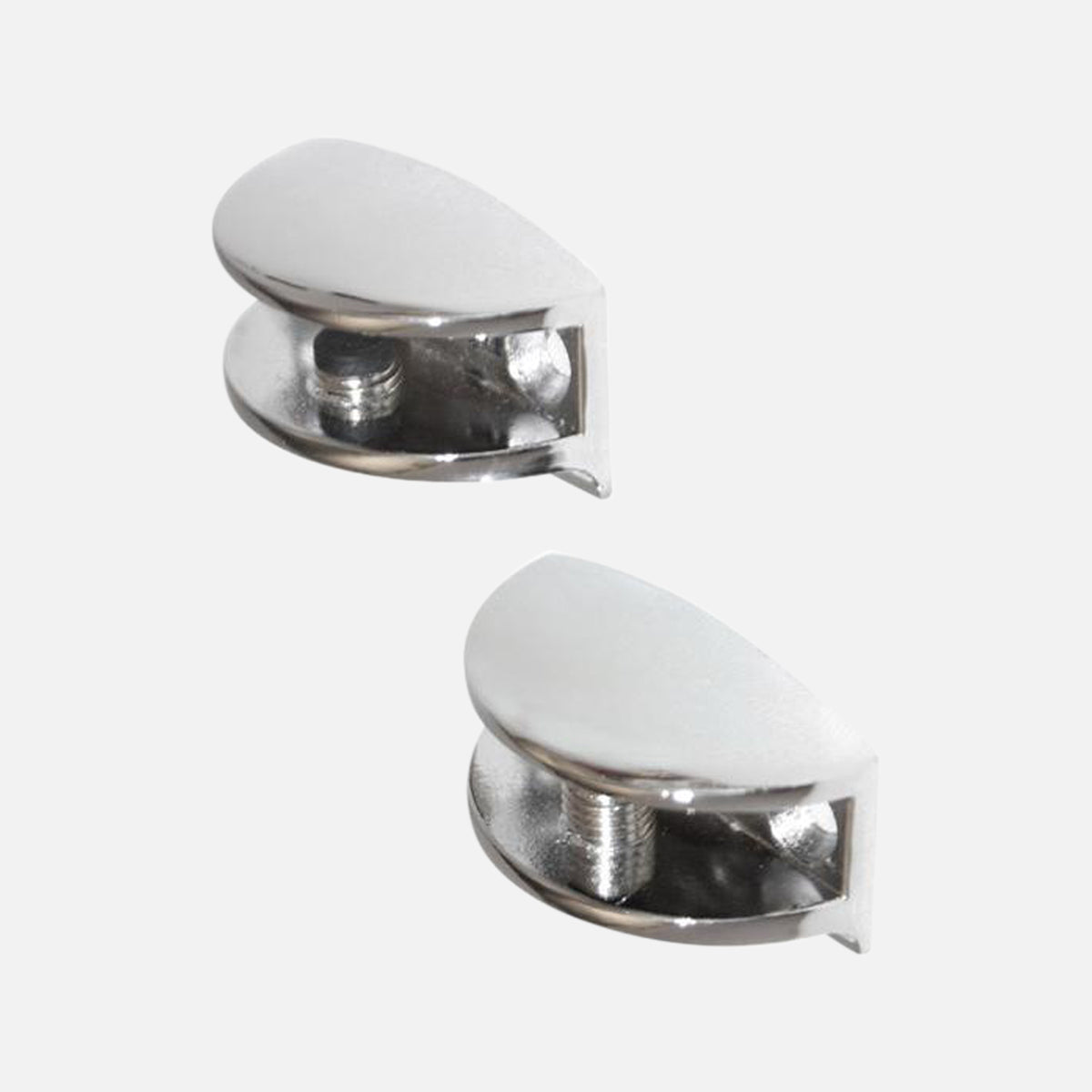 Flic Glass Clips Chrome (Pair) | Shelving Shop