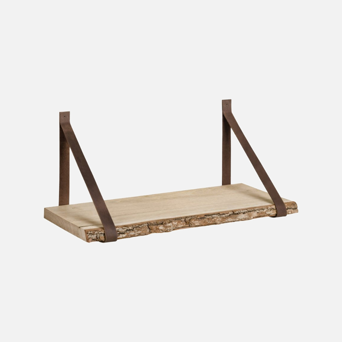 Loop Brackets & Solid Oak Bark Edge Shelf | Shelving Shop