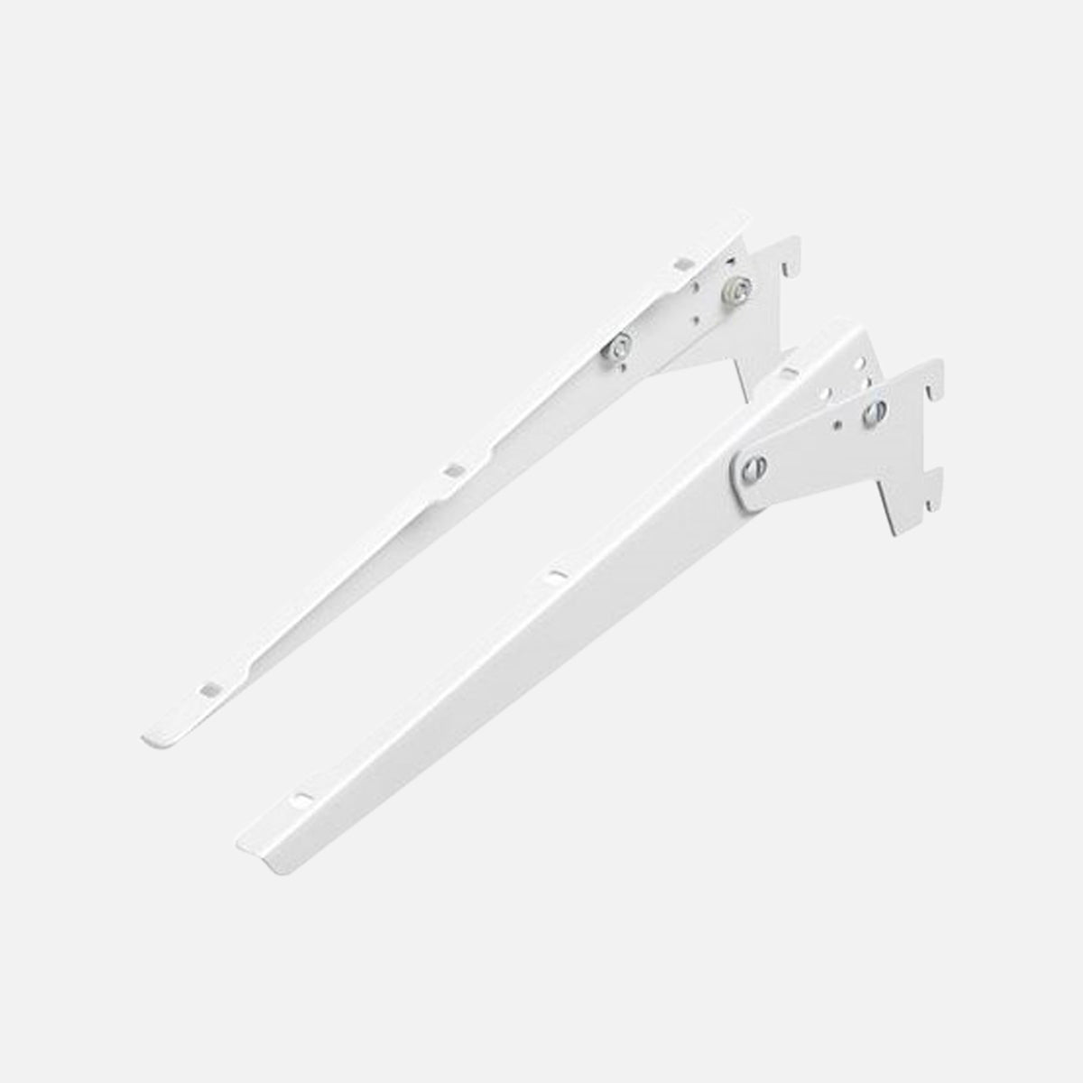 Adjustable Angle Brackets White 50mm Pitch (Pair) | Shelving Shop
