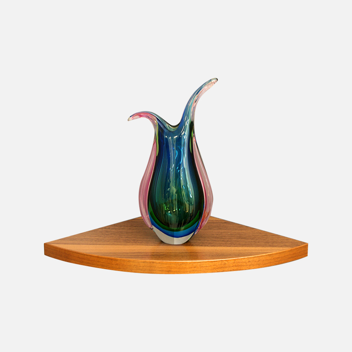 European Made Floating Corner Shelf Walnut 300x300x22mm | Shelving Shop