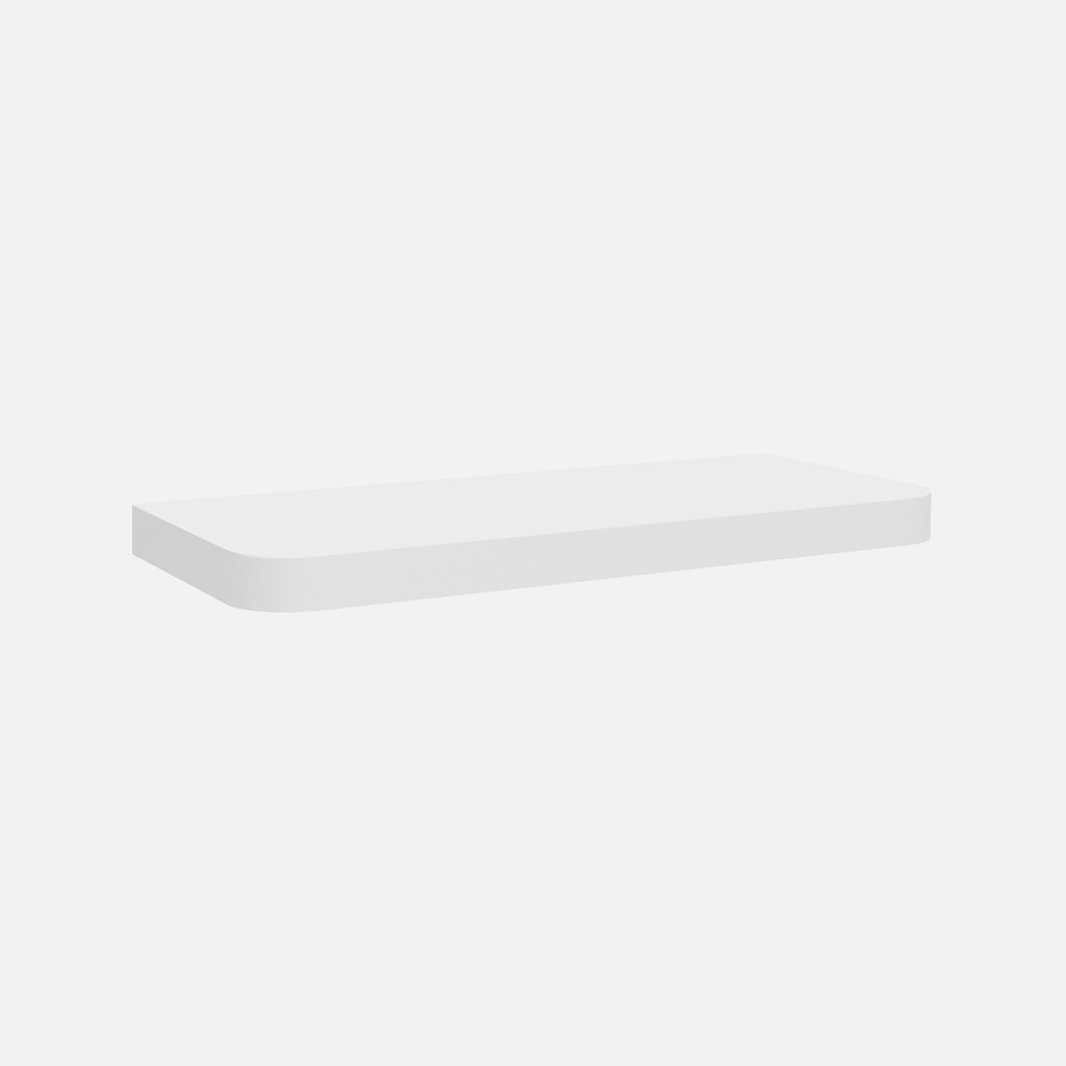 Rounded Corners Floating Shelf Matte White 800x200x38mm | Shelving Shop